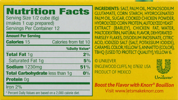 KNORR: Chicken Flavored Bouillon 6 Extra Large Cubes, 2.5 Oz ...