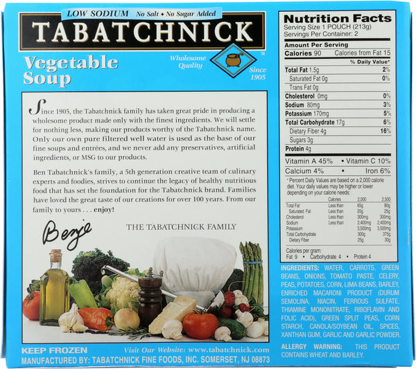 TABATCHNICK: Vegetable Soup Low Sodium, 15 oz – PetGeneralStore