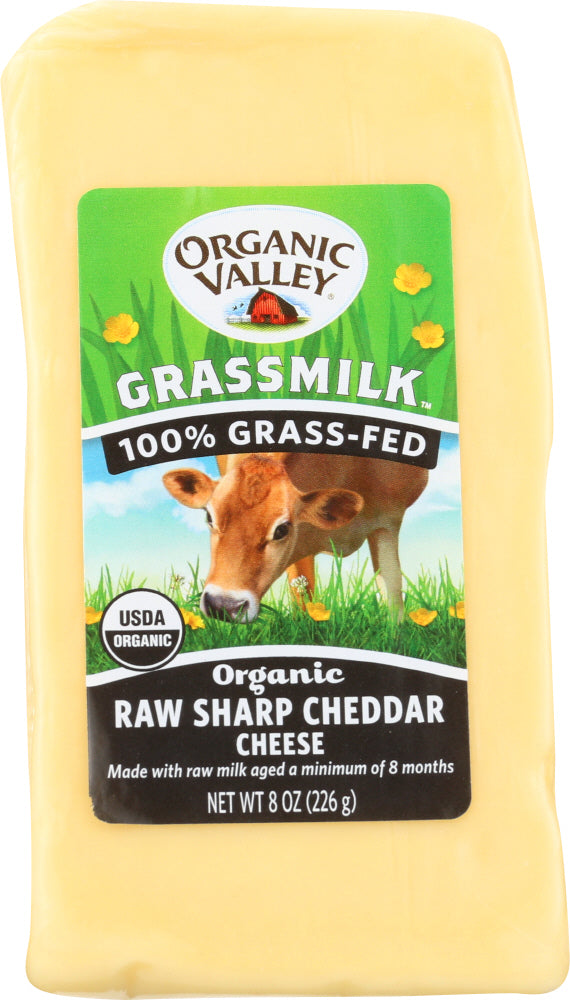 ORGANIC VALLEY: Grassmilk Raw Sharp Cheddar Cheese, 8 oz – PetGeneralStore