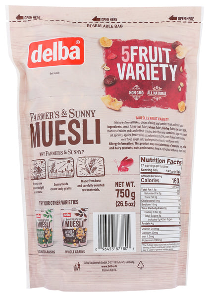 DELBA: Five Fruit Variety Muesli, 26.5 oz – PetGeneralStore