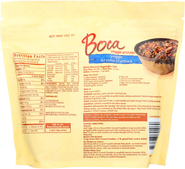 BOCA BURGERS: Veggie Ground Crumbles, 12 oz – PetGeneralStore